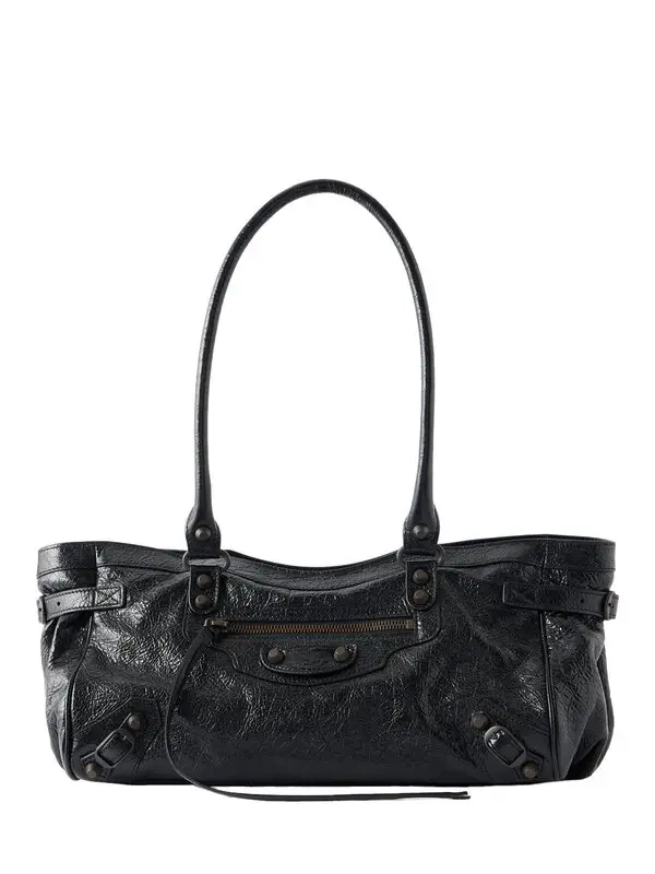 Balenciaga Le City East-west Leather Shoulder Bag - Black