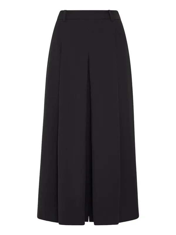 MILLY Layla Pleated Culottes - Black