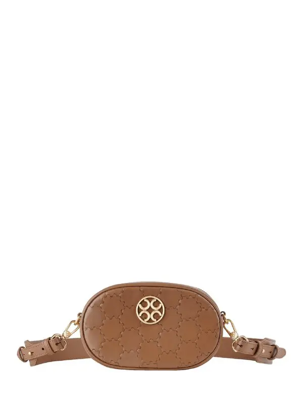 ORANGE CUBE Quilted Impressions Leather Crossbody Bag - Brown