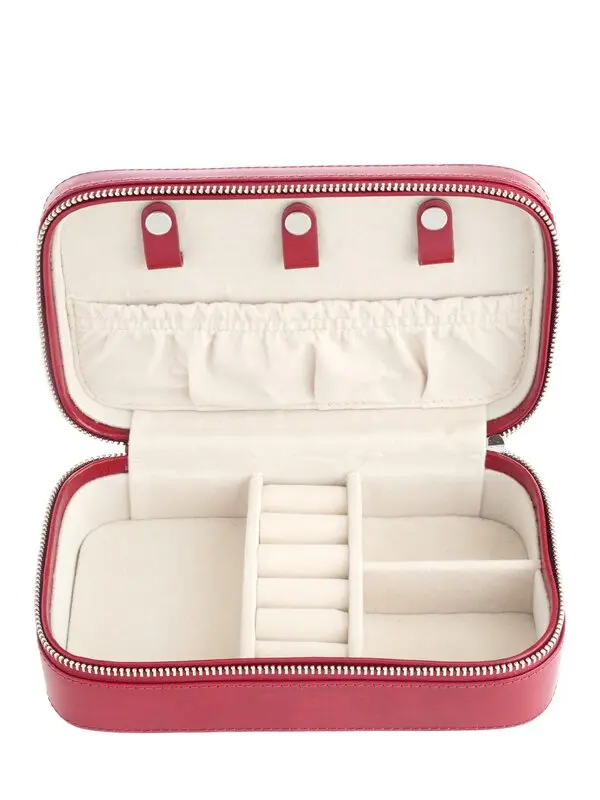ROYCE NEW YORK Zippered Travel Jewelry Case - Red