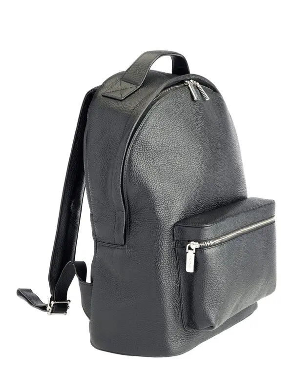 ROYCE NEW YORK Executive Leather 13" Laptop Backpack - Black