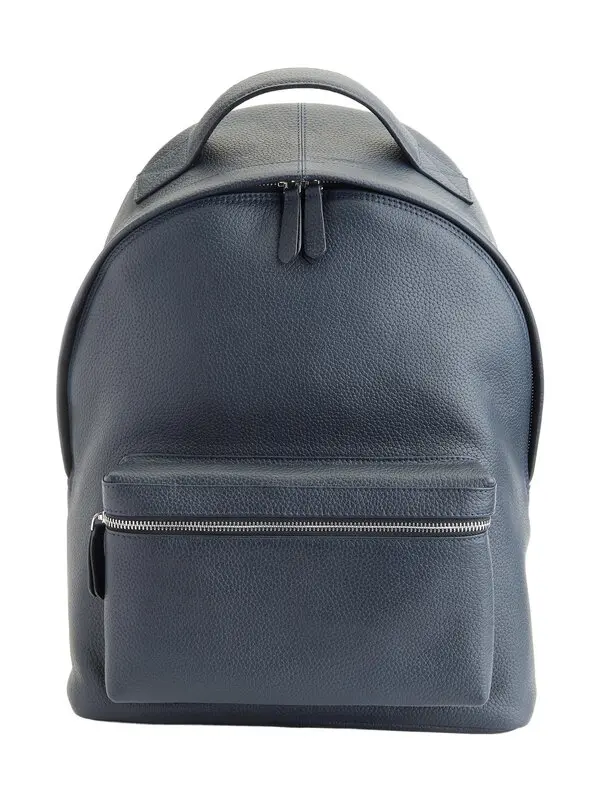 ROYCE NEW YORK Executive Leather 13" Laptop Backpack - Blue