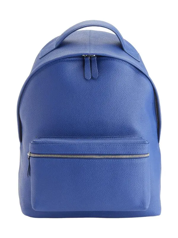 ROYCE NEW YORK Executive Leather 13" Laptop Backpack - Cobalt Blue