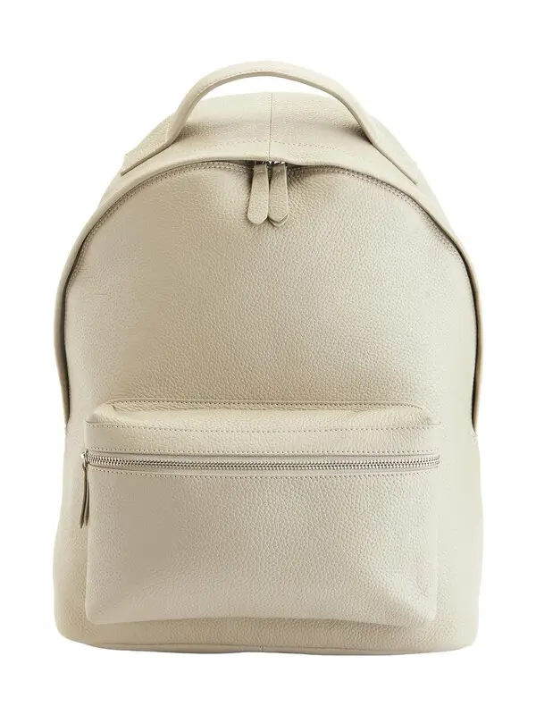 ROYCE NEW YORK Executive Leather 13" Laptop Backpack - Taupe