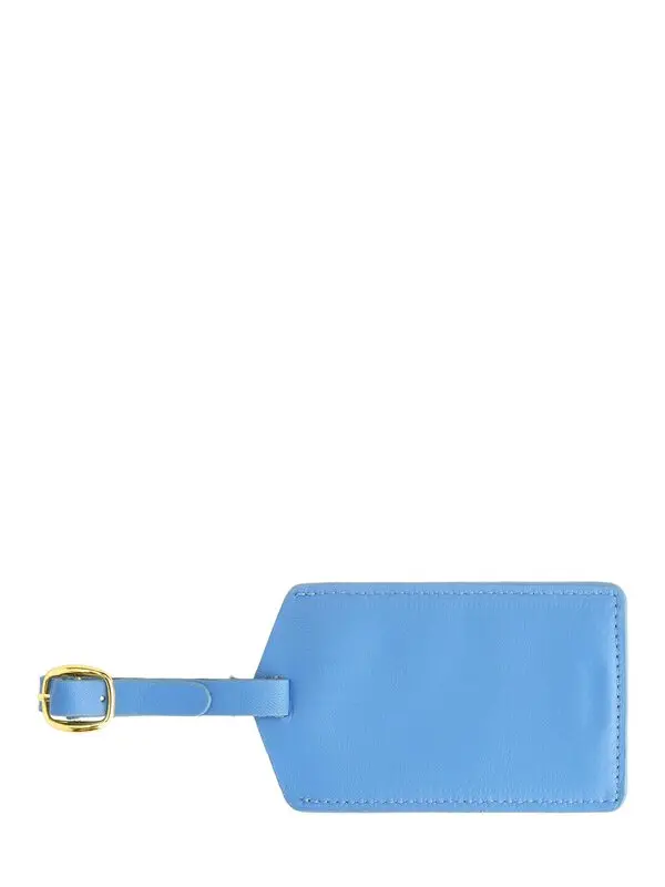 ROYCE NEW YORK Handcrafted Leather Luggage Tag With Privacy Flap - Ocean Blue