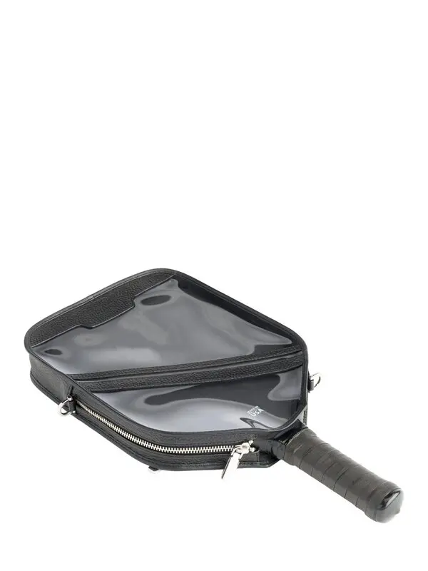 ROYCE NEW YORK Leather Pickleball Paddle Cover With Removable Strap - Black