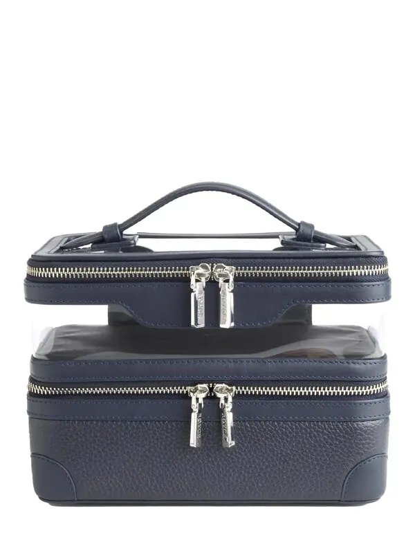 ROYCE NEW YORK Double Decker Cosmetic Bag - Blue
