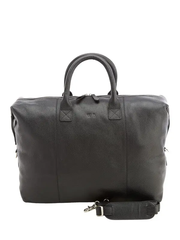 ROYCE NEW YORK Pebble Grain Leather Duffle Bag - Black