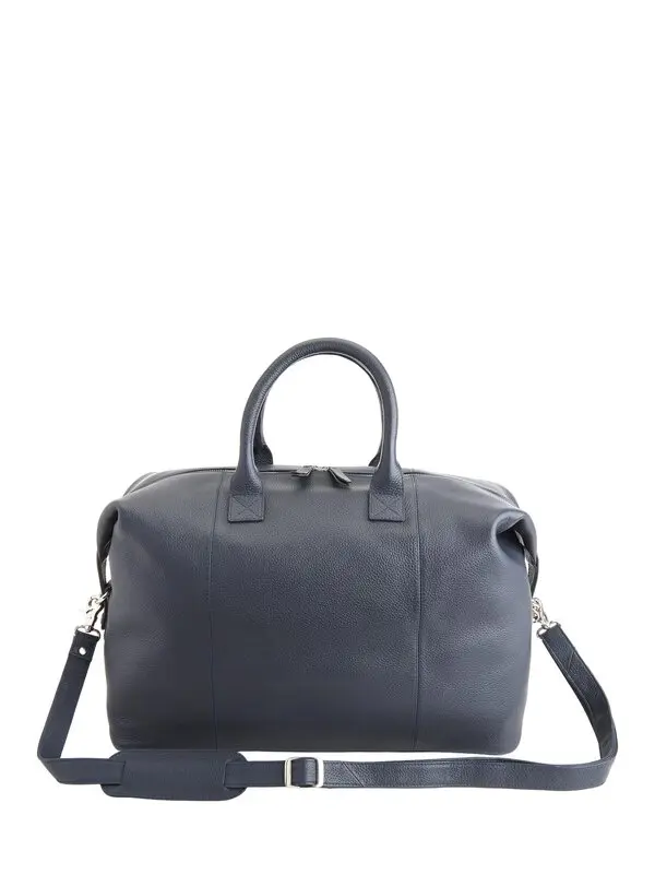 ROYCE NEW YORK Pebble Grain Leather Duffle Bag - Blue