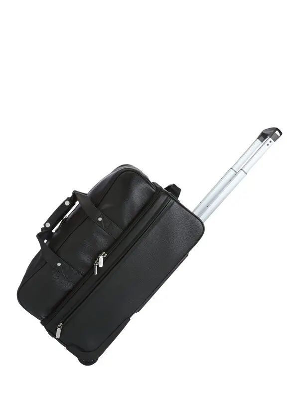 ROYCE NEW YORK Executive Rolling Duffel Bag - Black