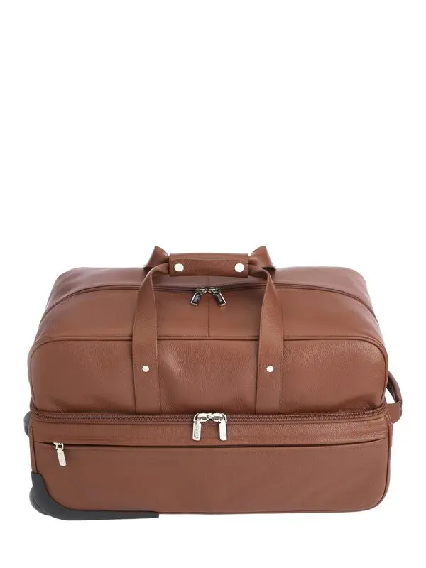 ROYCE NEW YORK Executive Rolling Duffel Bag - Tan