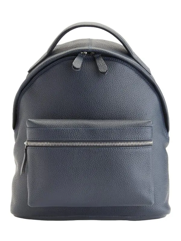 ROYCE NEW YORK Compact Leather Backpack - Blue