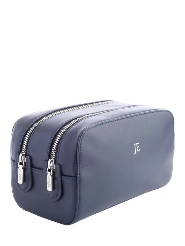 ROYCE NEW YORK Double Zip Toiletry Bag - Blue