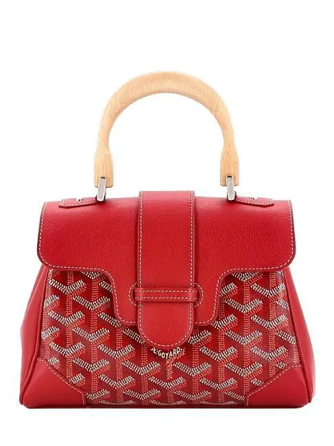 Goyard Saigon Top Handle Bag Coated Canvas With Leather - Red