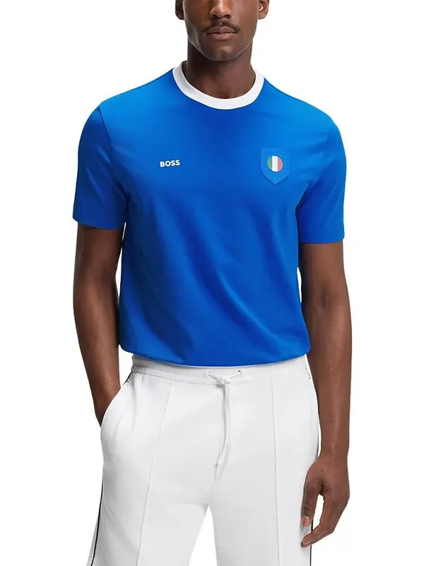 BOSS Soccer Country Pack Graphic T-shirt In England - Italy - Blue