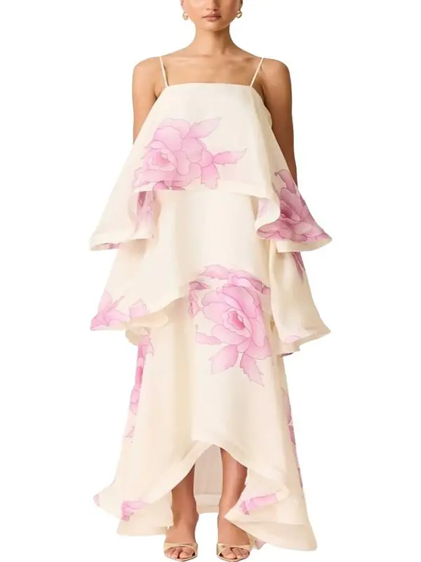 ELLIATT Rova Tiered Gown - Creampink