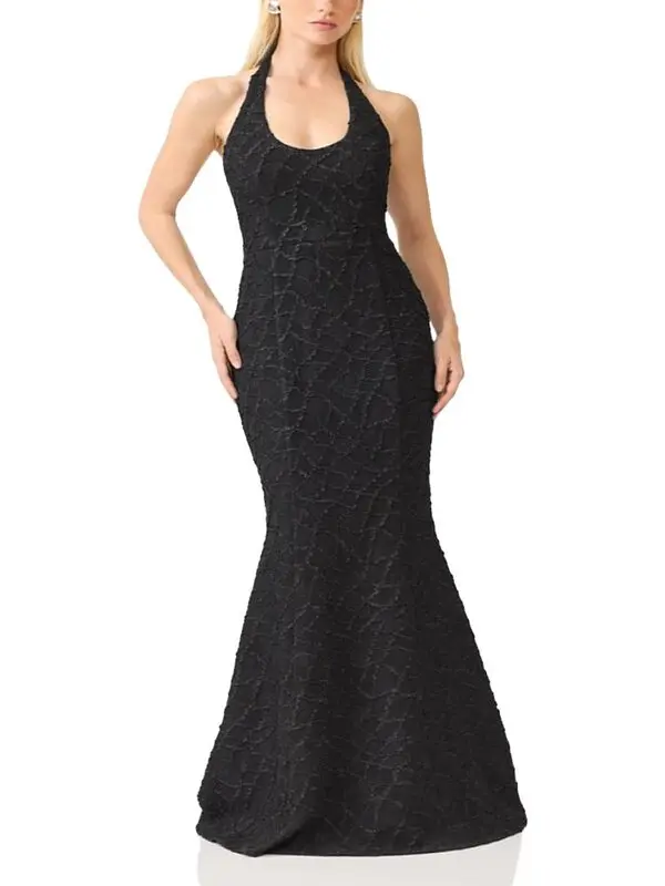 ELLIATT Alexandra Halter Neck Gown - Black