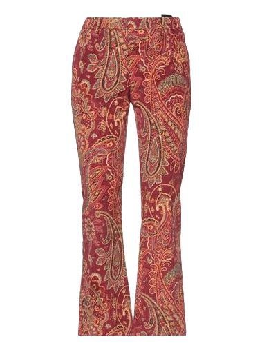 PT TORINO Paisley Print Velvet Flared Pants - Garnet