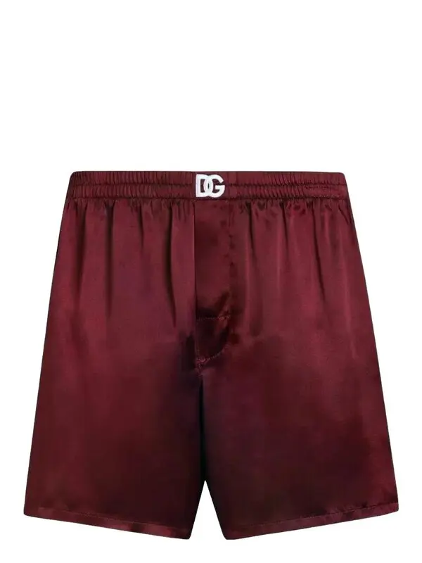 Dolce & Gabbana Silk Satin Boxer Shorts - Red