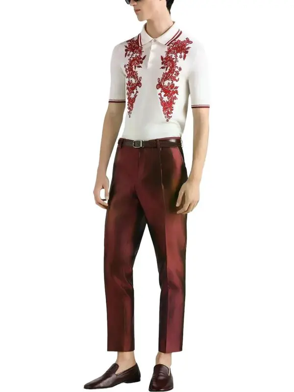Dolce & Gabbana Silk Shantung Trousers - Red