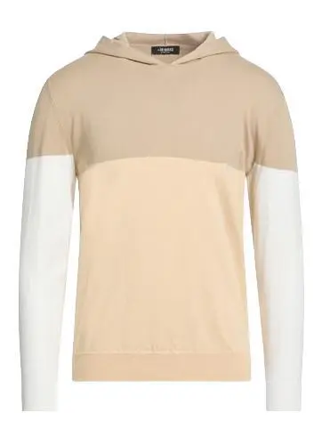 MASQ Multicolor Cotton Knit Hoodie - Beige