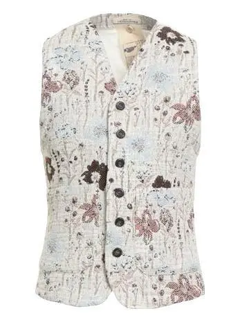 MESSAGERIE Tailored Vest In Linen Blend - White