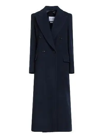 Max Mara Virgin Wool & Cashmere Double-breasted Coat - Navy