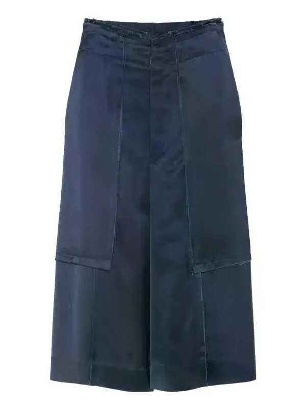 MAISON MARGIELA Paneled Shorts With Frayed Edges - Blue