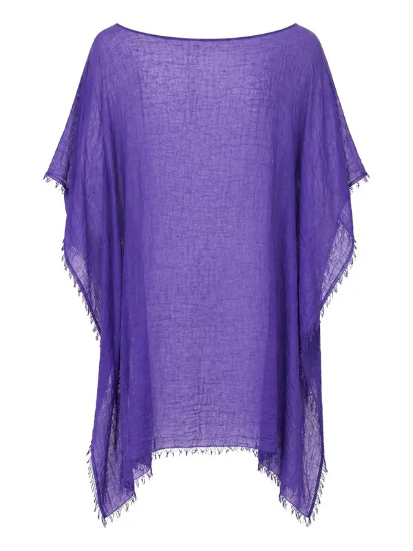 NUVV COLLECTION Sheer Violet Kaftan – Lightweight Textured Beach Cover-up - Purple