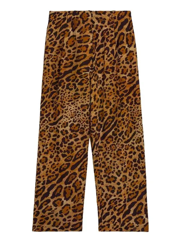A PAPER KID Animal Print Poplin Trousers - Neutrals