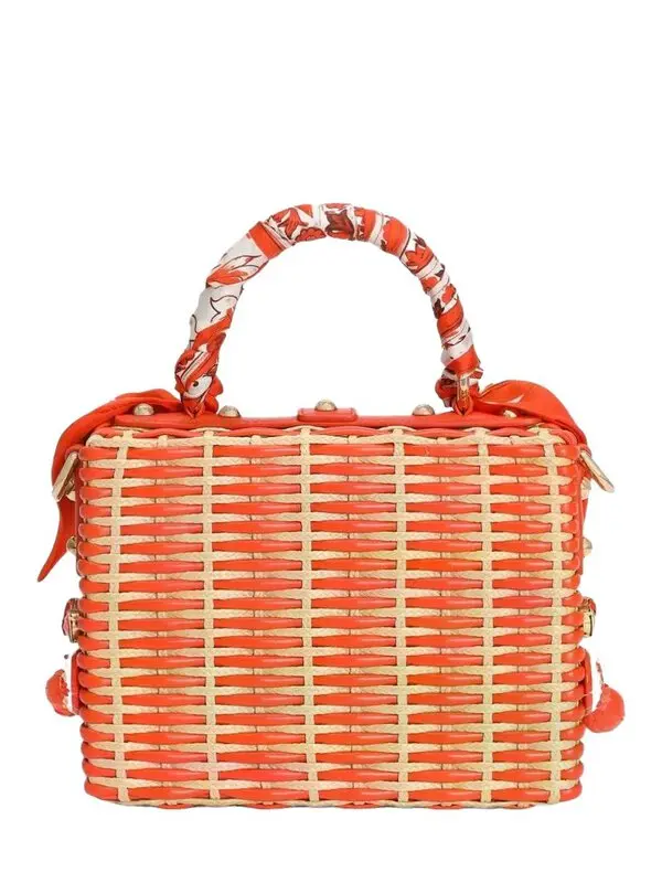 Dolce & Gabbana Dolce Box Handbag In Raffia - Orange