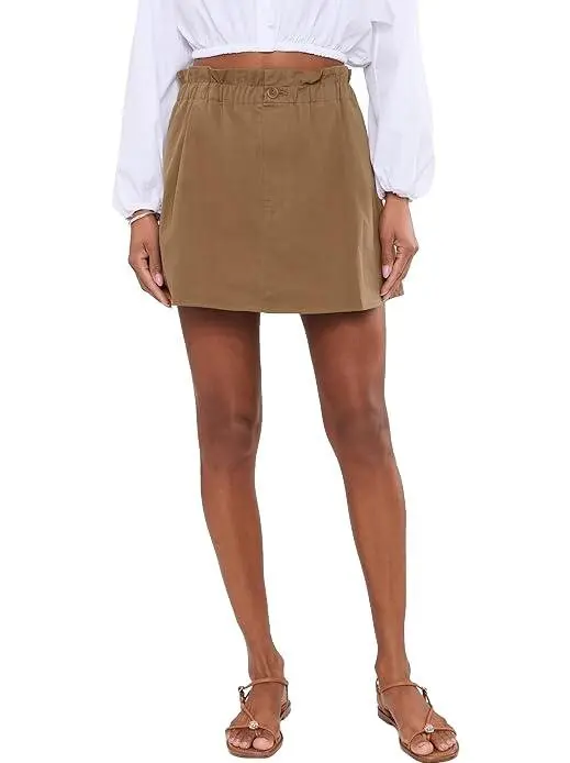 Vince Mid-rise Cotton Pull-on Skort - Beige