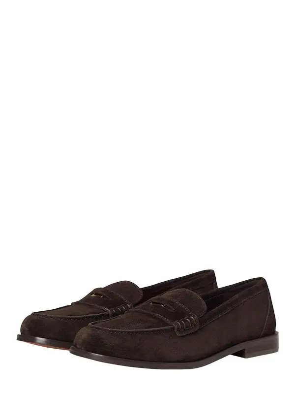 Madewell Porto Penny Loafer Suede Shoes - Brown