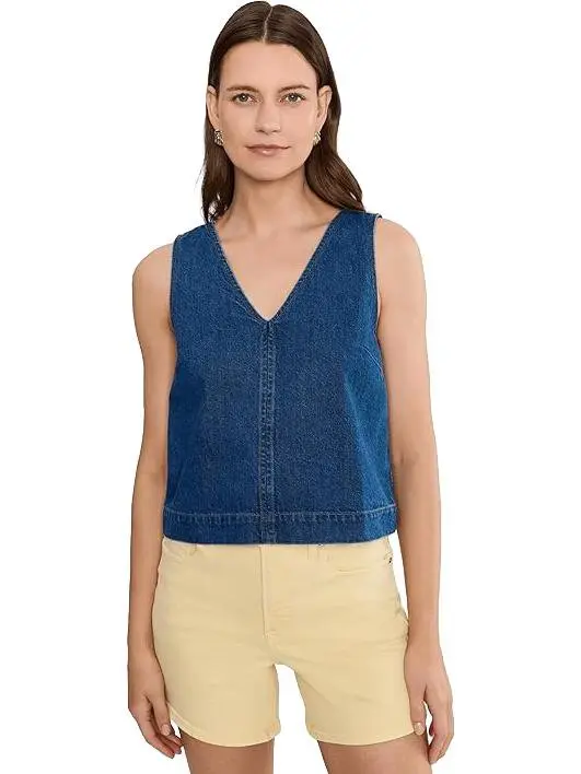 Madewell V-neck Boxy Shell - Blue