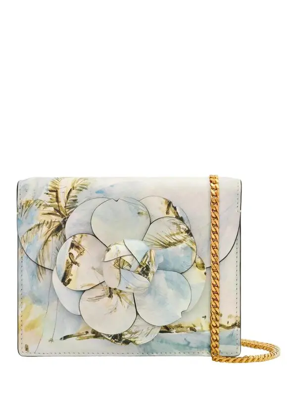 Oscar De La Renta Dominican Landscape Printed Mini Tro Bag - Neutrals