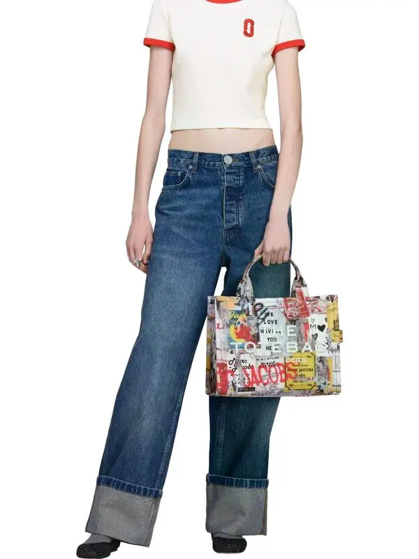 Marc Jacobs Medium The Pop Americana Canvas Tote Bag - Neutrals