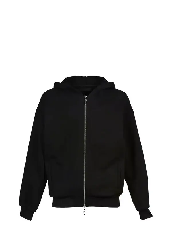 JUN/NAKAYAMA Logo Embroidered Zip-up Hoodie - Black