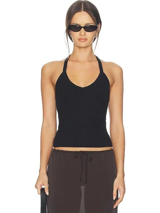 Eterne V-neck Racerback Tank - Black