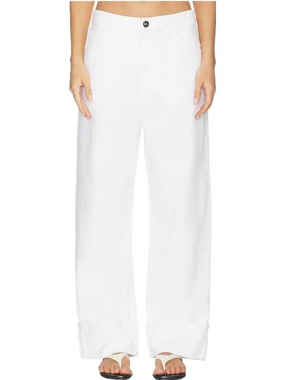 RÓHE Baggy Fit Turn-up Denim - Optic White