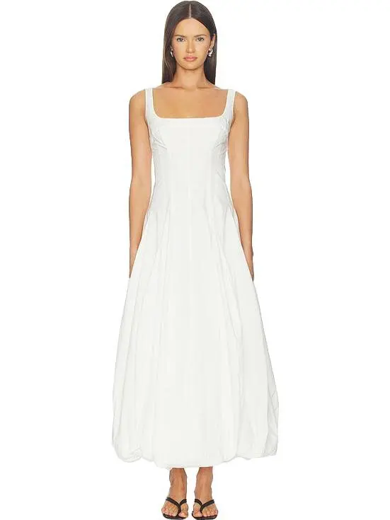 Simkhai Cotton Bubble Midi Dress - White