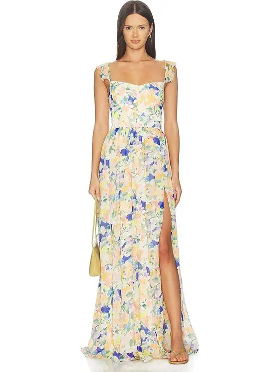 Amanda Uprichard X Maxi Dress - Orange Multi