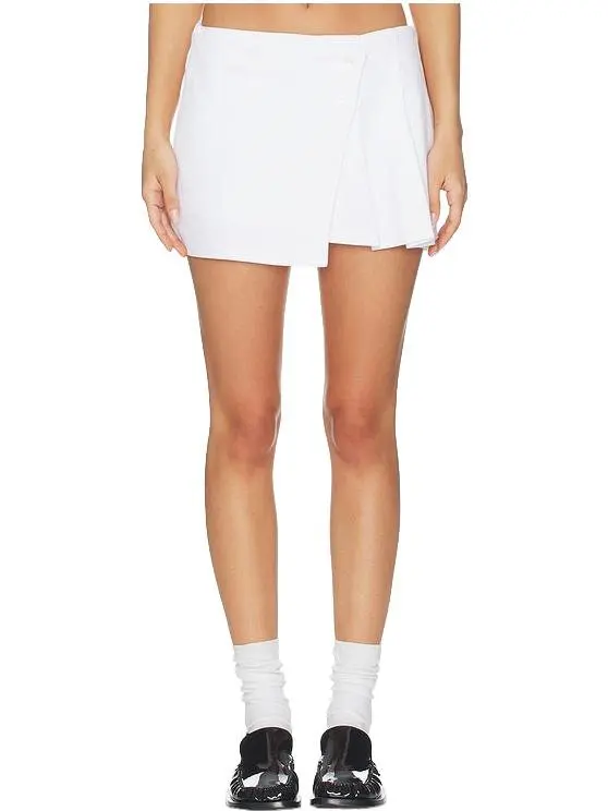 Alexander Wang Pleated Wrap Mini Skirt - Vintage White