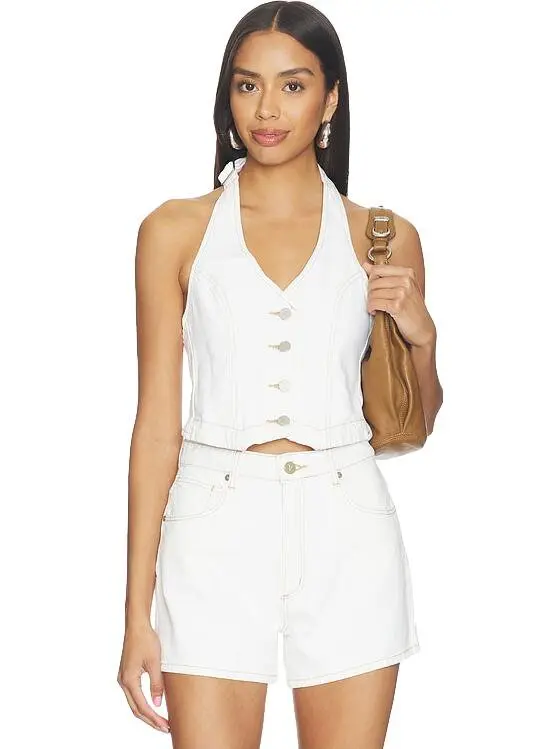 Abrand Denim Cest La Vie Halterneck Top - Porcelian