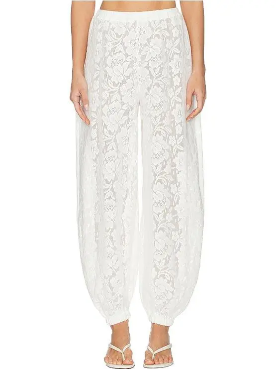 Tularosa Lace Wide Leg Pants - White