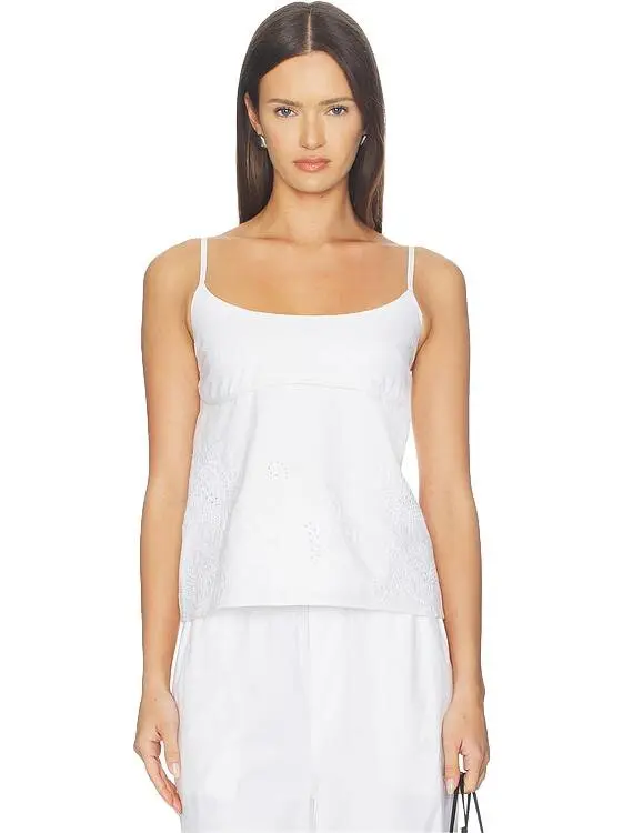 Rag & Bone Maggie Embroidered Cami - White