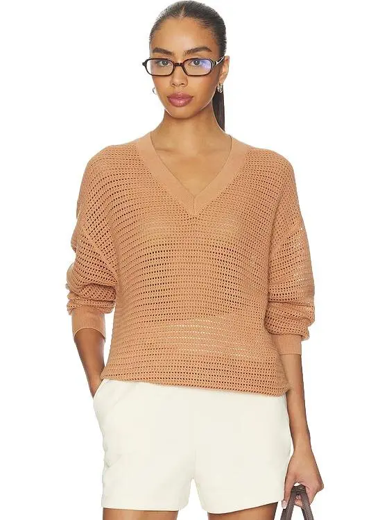 Varley Gaia V-neck Sweater - Camel