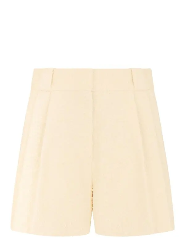 BLAZÉ MILANO High Rise Pleated Wide Leg Shorts - Butter