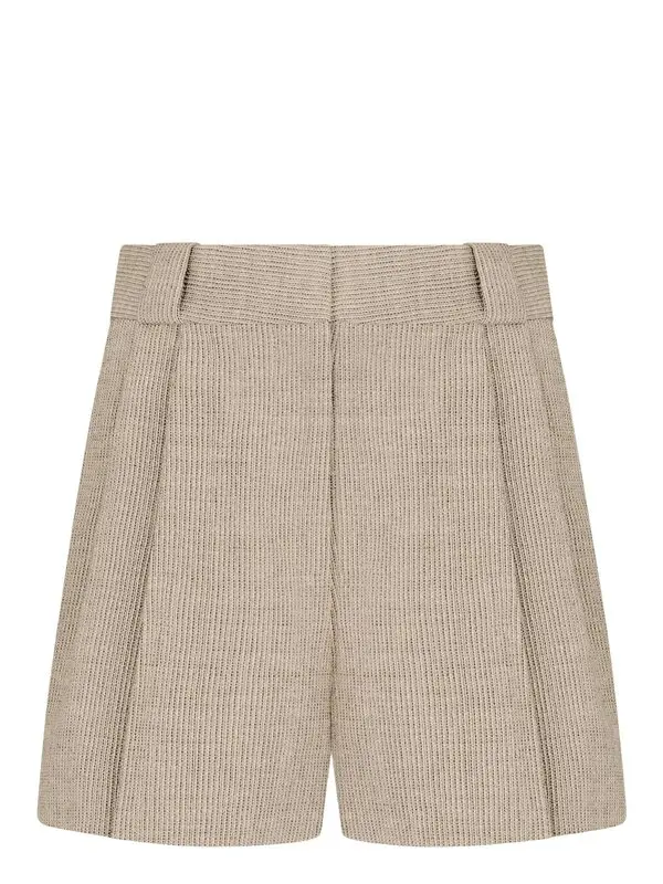 BLAZÉ MILANO Cotton Jacquard Tailored Shorts - Sand