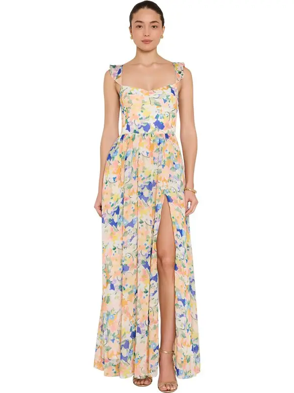 Amanda Uprichard Terrassa Maxi Dress - Orange Multi