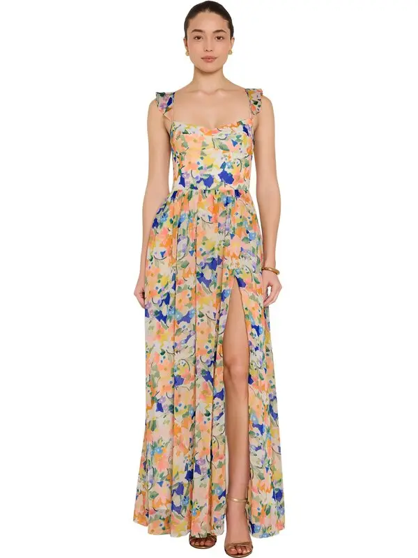 Amanda Uprichard Terrassa Maxi Dress - Orange Multi
